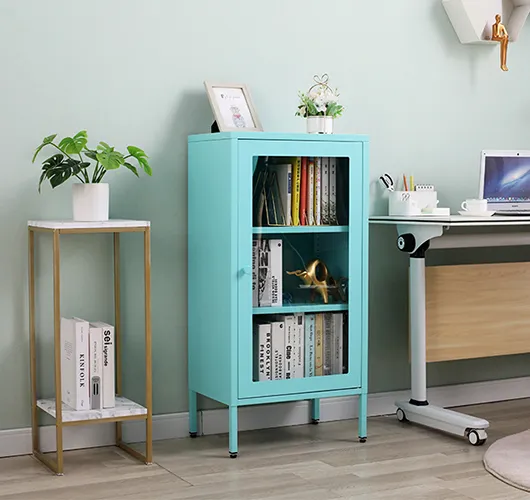 Short steel bookcase | Blue Whale