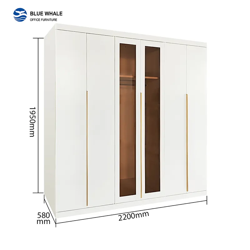 6-door Long Handle Wardrobe | Blue Whale