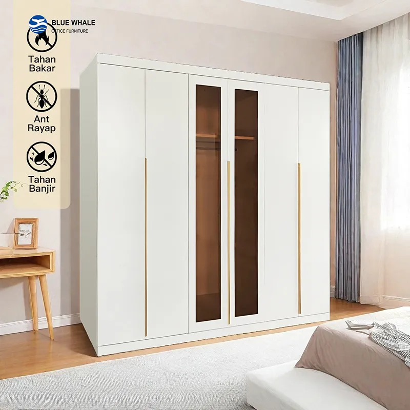 6-door Long Handle Wardrobe | Blue Whale